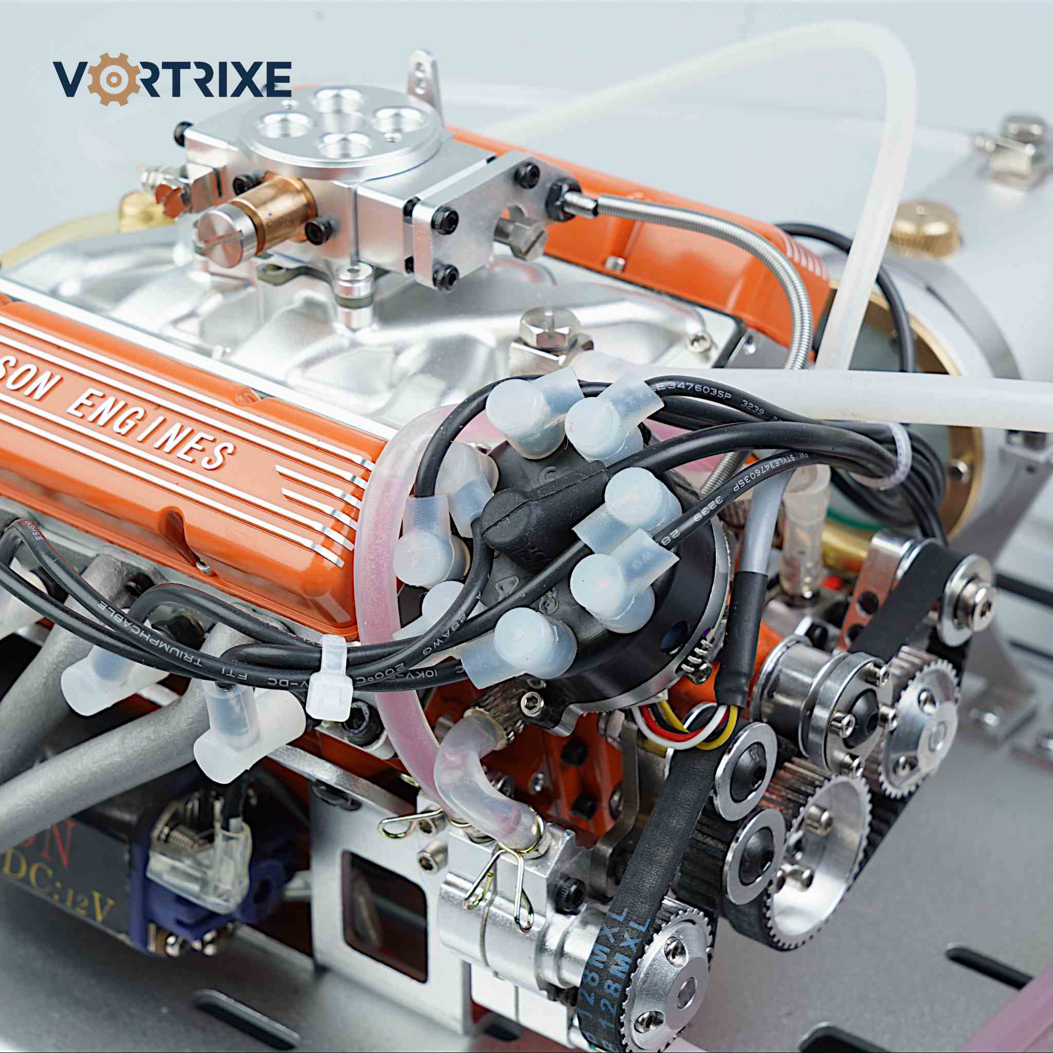 VORTRIXE & CISON 1/6 4-Stroke 44cc Water-Cooled Gasoline OHV V8 Engine ...