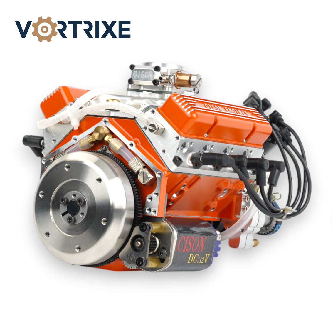 VORTRIXE & CISON 1/6 4-Stroke 44cc Water-Cooled Gasoline OHV V8 Engine ...