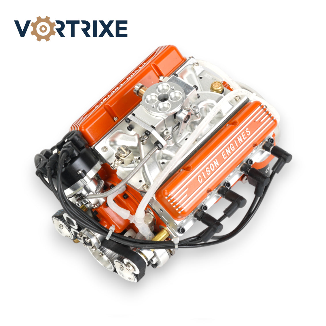 VORTRIXE & CISON 1/6 4-Stroke 44cc Water-Cooled Gasoline OHV V8 Engine ...