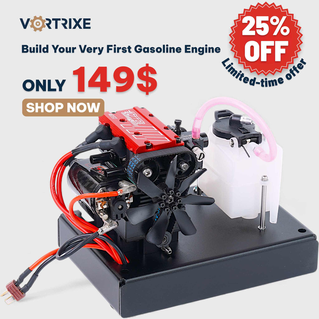 VORTRIXE & TOYAN FS-L200AC Engine 2 Cylinder 4 Stroke Engine Model Kit ...