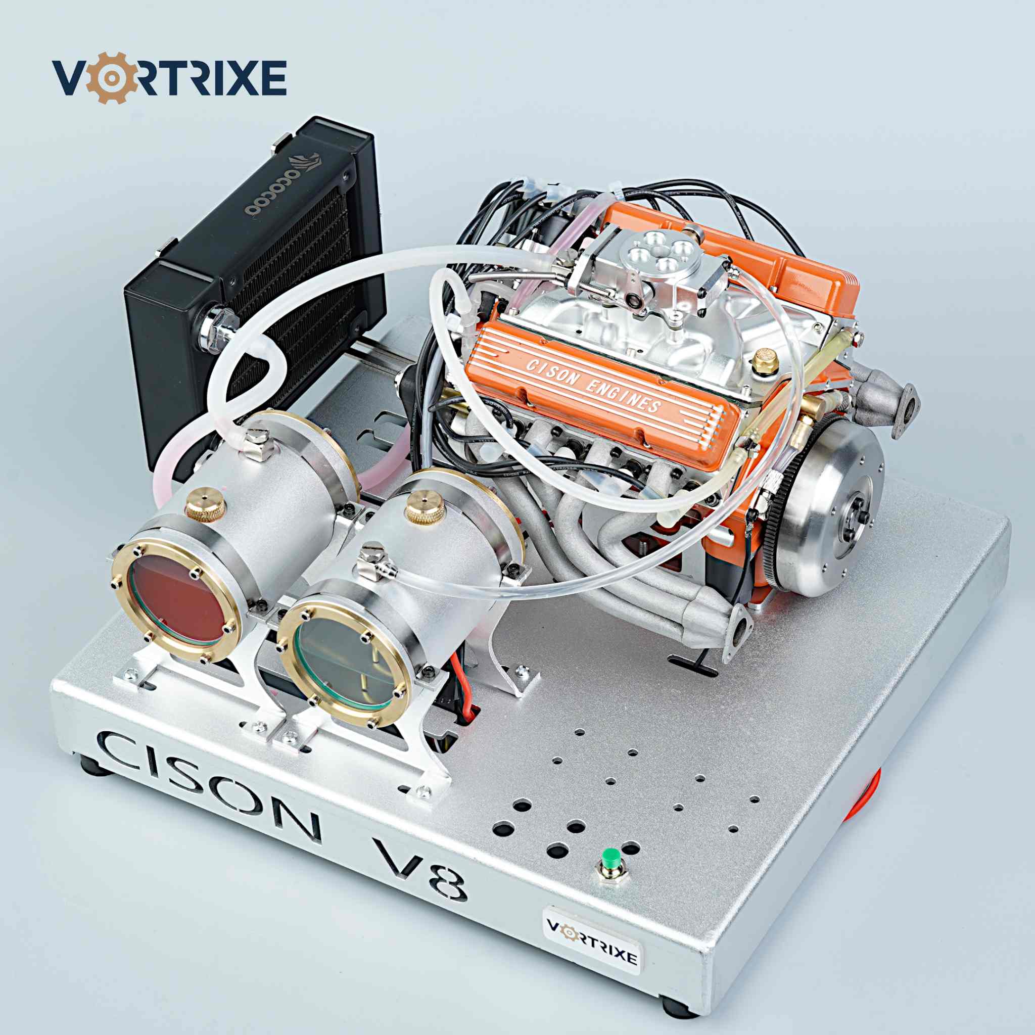 VORTRIXE & CISON 1/6 4-Stroke 44cc Water-Cooled Gasoline OHV V8 Engine ...